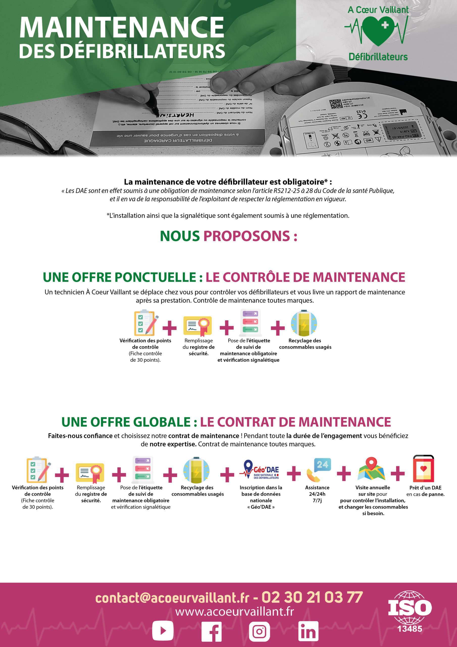 Maintenance défibrillateur défibrillateur - À Coeur Vaillant ...